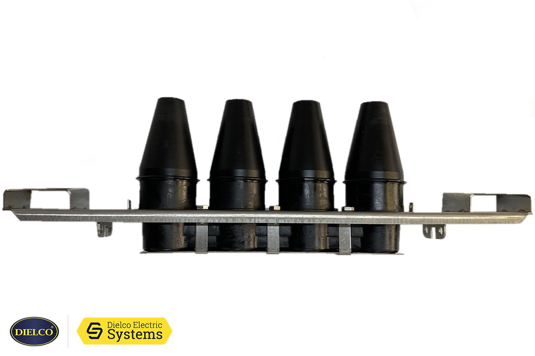 Barraje Media Tensión 15/25Kv 600Amp 4 Vias Con Soporte Elastimold